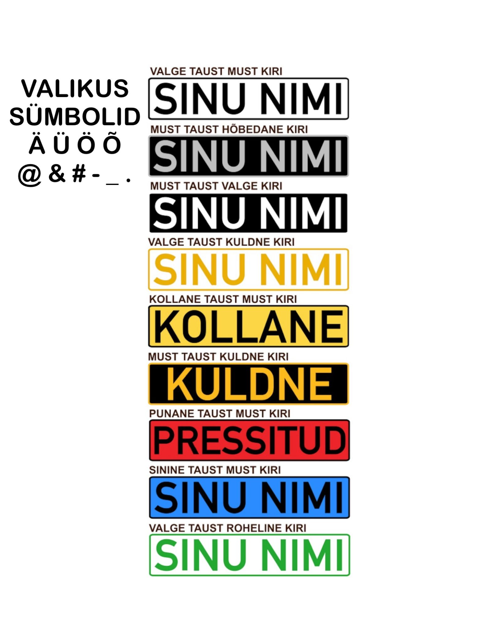 MÄRGIPOISS | Nimesildid.ee Autojuhi nimesildid ja tite sildid